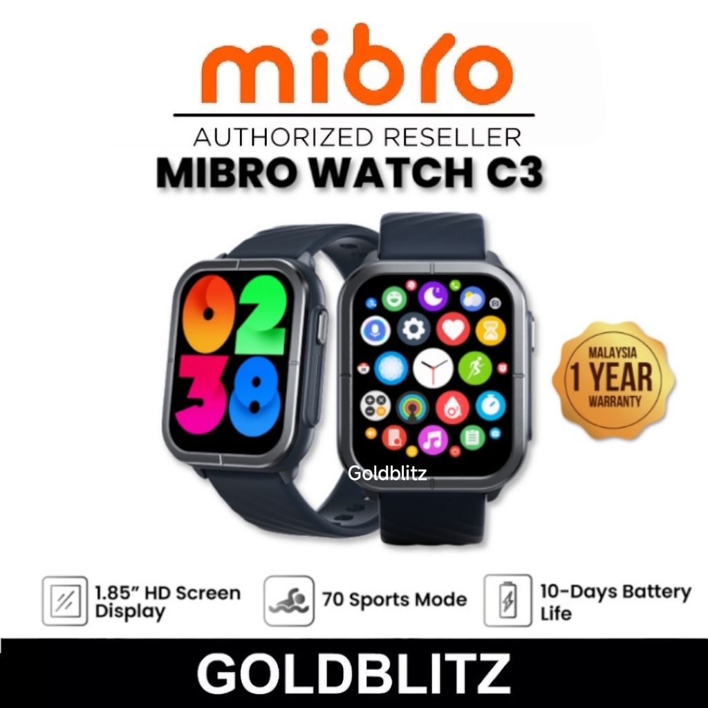 Mibro C3 1.85" HD SpO2 PPG Bio Heart Rate Sensor Sport Smart Watch ...