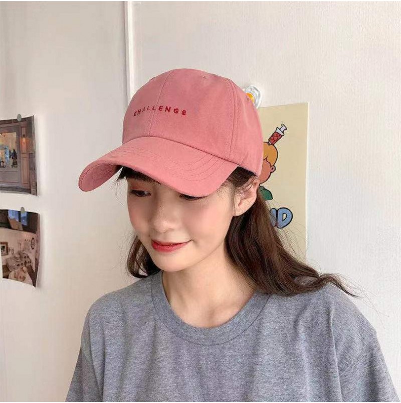 Solid Color Hat Fashion Cotton Soft UV Protection Adjustable Letter ...