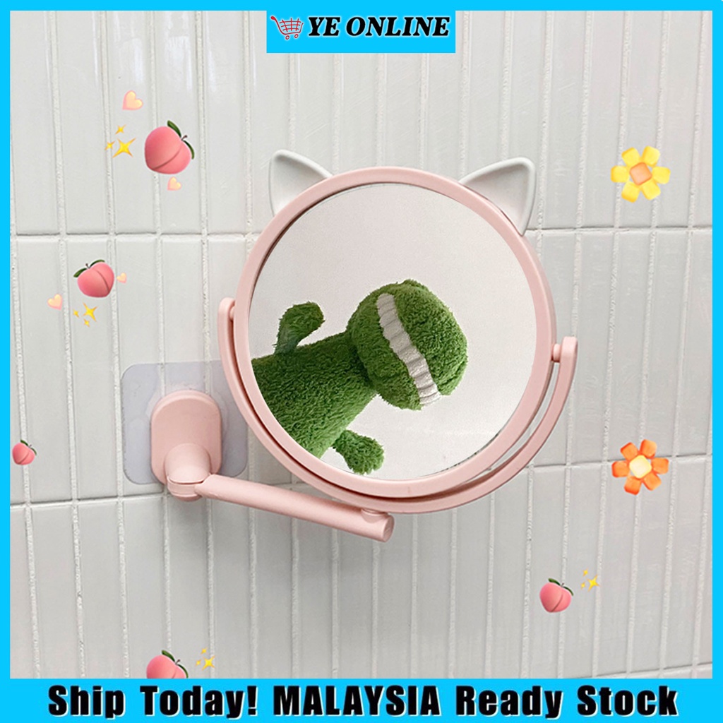 Lovely Cat Shape Mirror 360 Degree Folding Adjustable Wall Mount ...