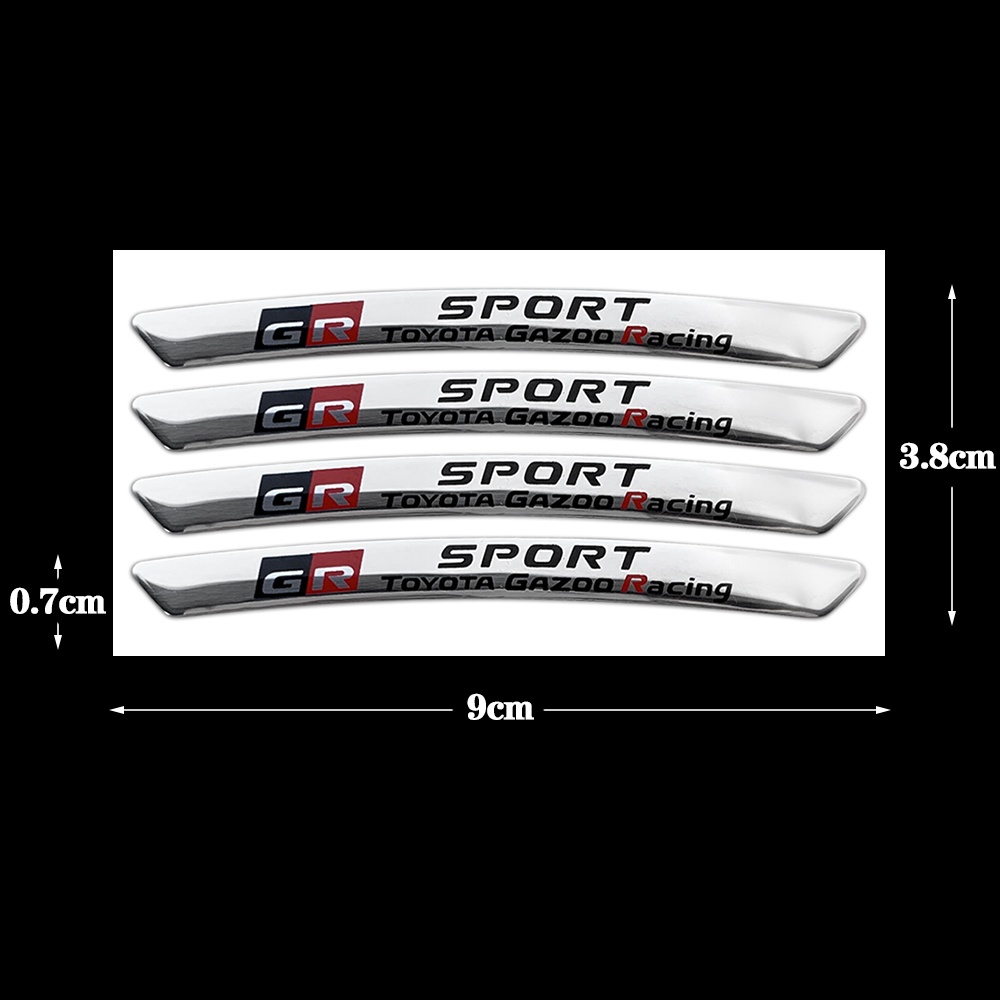 For Toyota GR Sport GAZOO Racing 4PCS/SET Aluminum Steel Rim Decorative ...