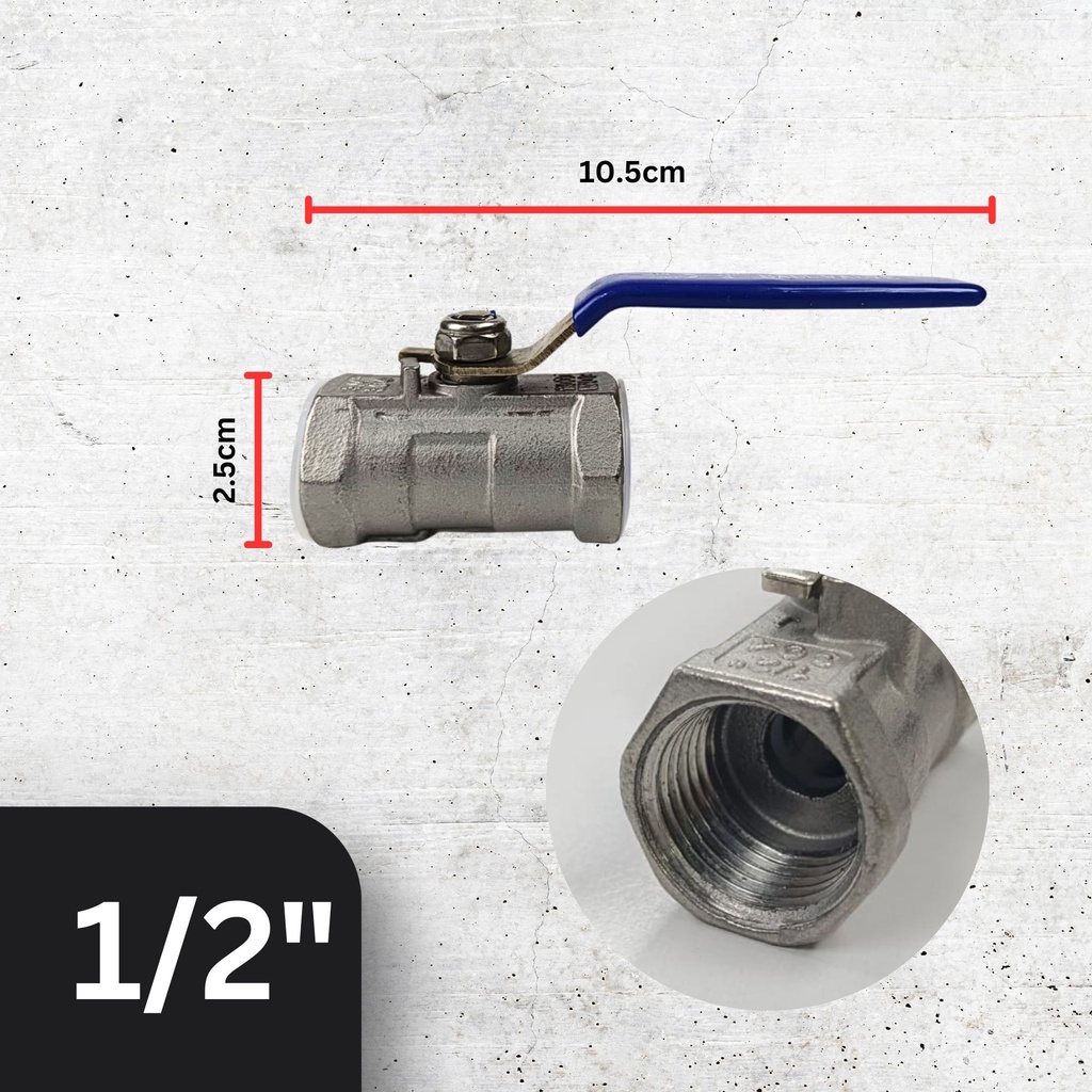 Stainless Steel Ball Valve (2",1 1/2",1",3/4",1/2") Injap Bola Water ...