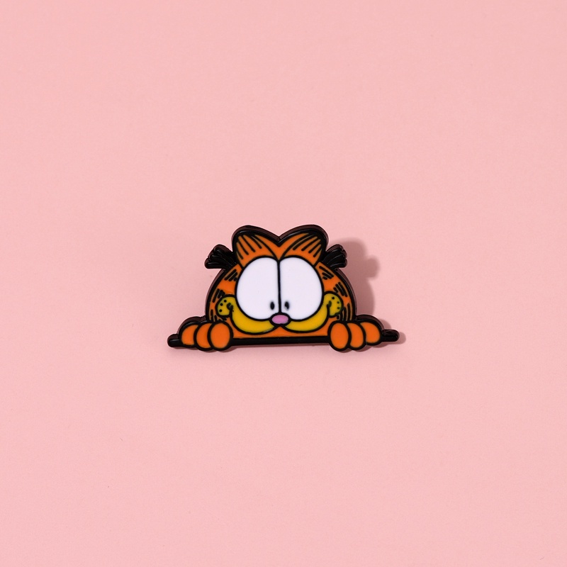 Anime The Garfield Show Enamel Pins Fun Text Garfield I Don't Have Hat ...