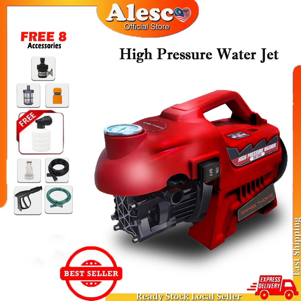 Alescomall High Pressure Water Jet 3000W Car Wash Paint Stain Removal ...