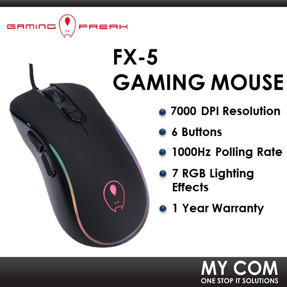 Gaming Freak FX-7 6400 DPI Wired RGB Gaming Mouse With 5 Buttons & 7 ...