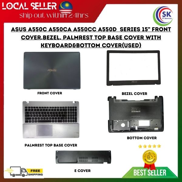 ASUS A550C A550CA A550CC A550D SERIES 15.6" FRONT COVER,BEZEL, PALMREST ...