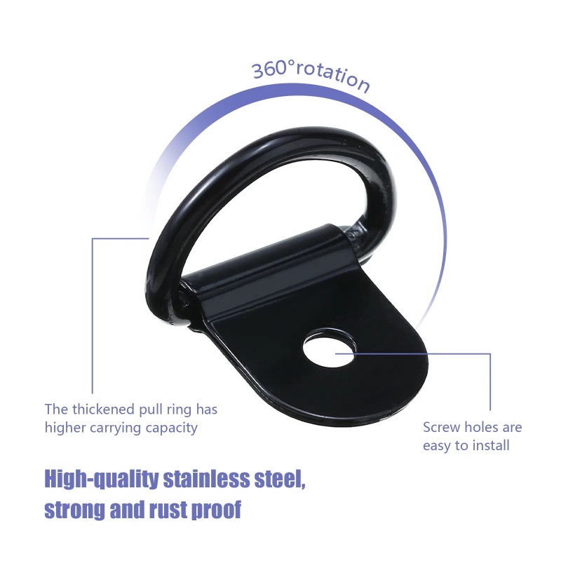 10 Pcs D-shaped Car Pull Ring Iron Plate Buckle Fixing Hook / Truck ...
