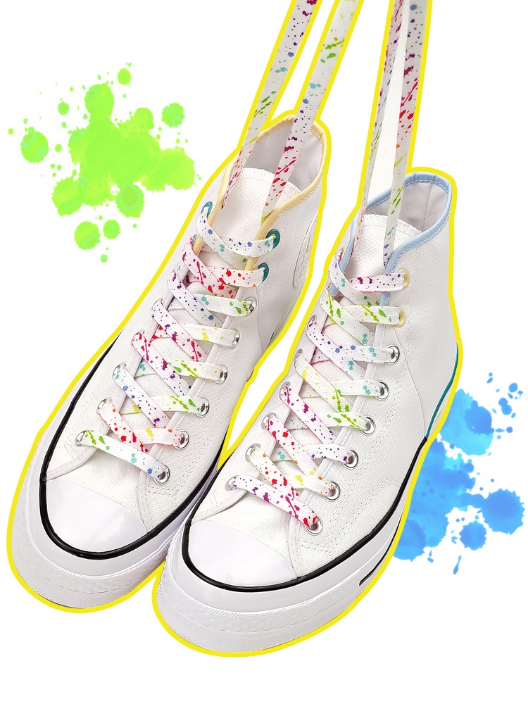 Shoelaces for Sneaker Flat Gilding Printing Ink Splatter Shoelace ...