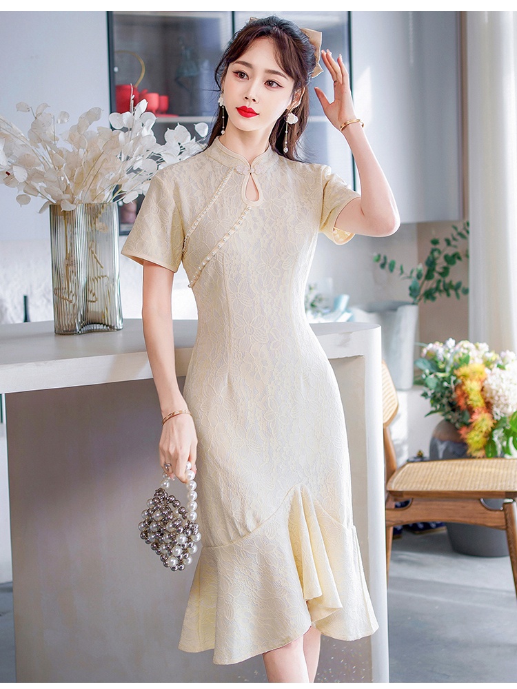 4XL Plus Size Chinese Traditional Improved Cheongsam Summer Short ...