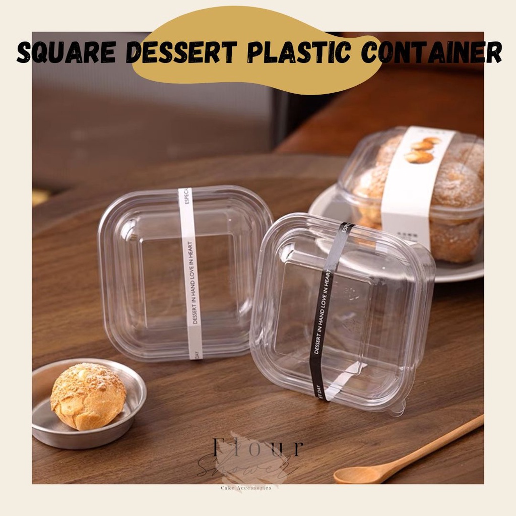 10pcs 700ml Square Plastic Transaprent Container | Bekas Kek Plastik ...