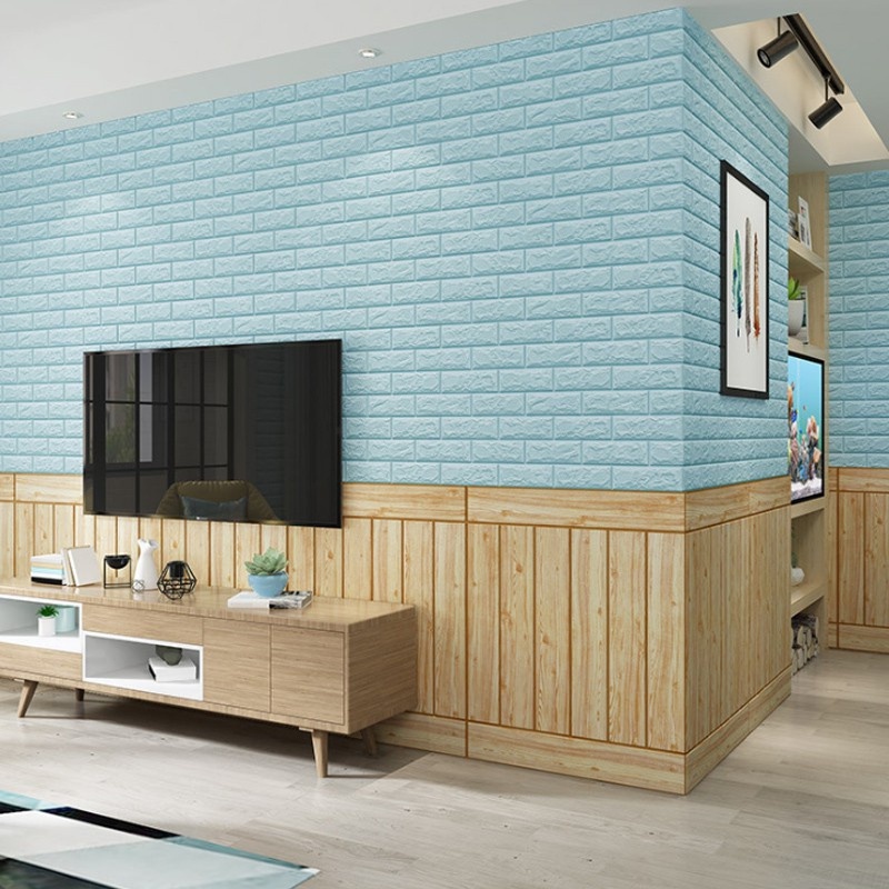 Wallpaper Adhesive Decor Design Wall paper Dinding BIG SIZE Wood Wall ...