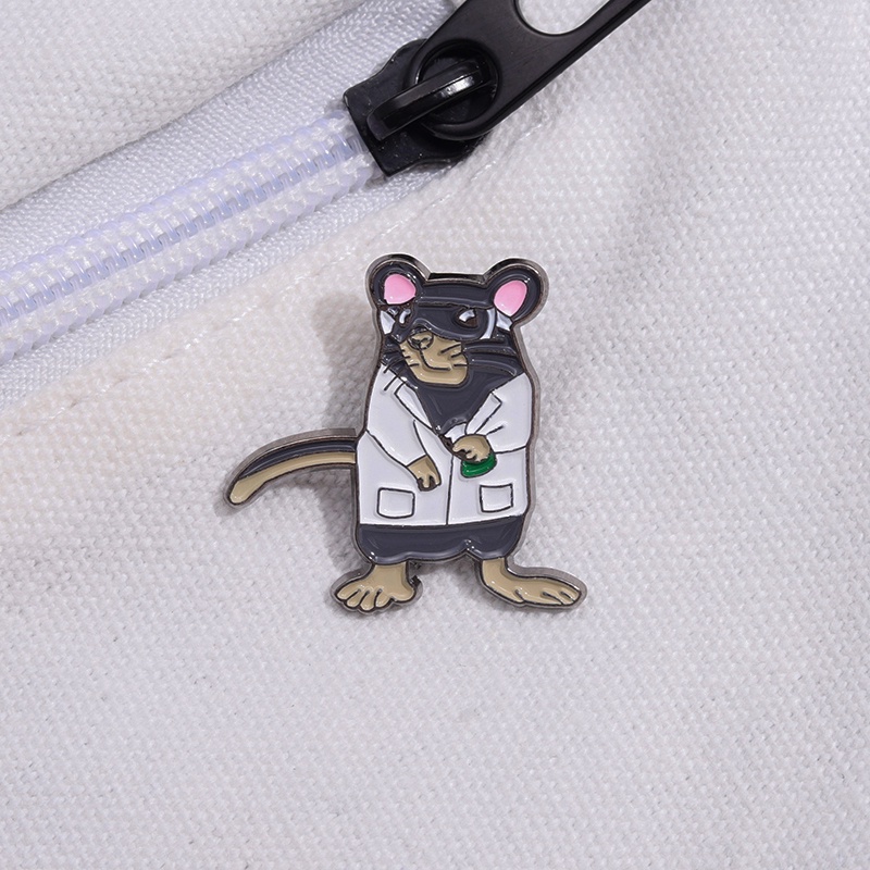 Science Lab Rat Enamel Pin Custom Cute Animals Brooches Accessories ...