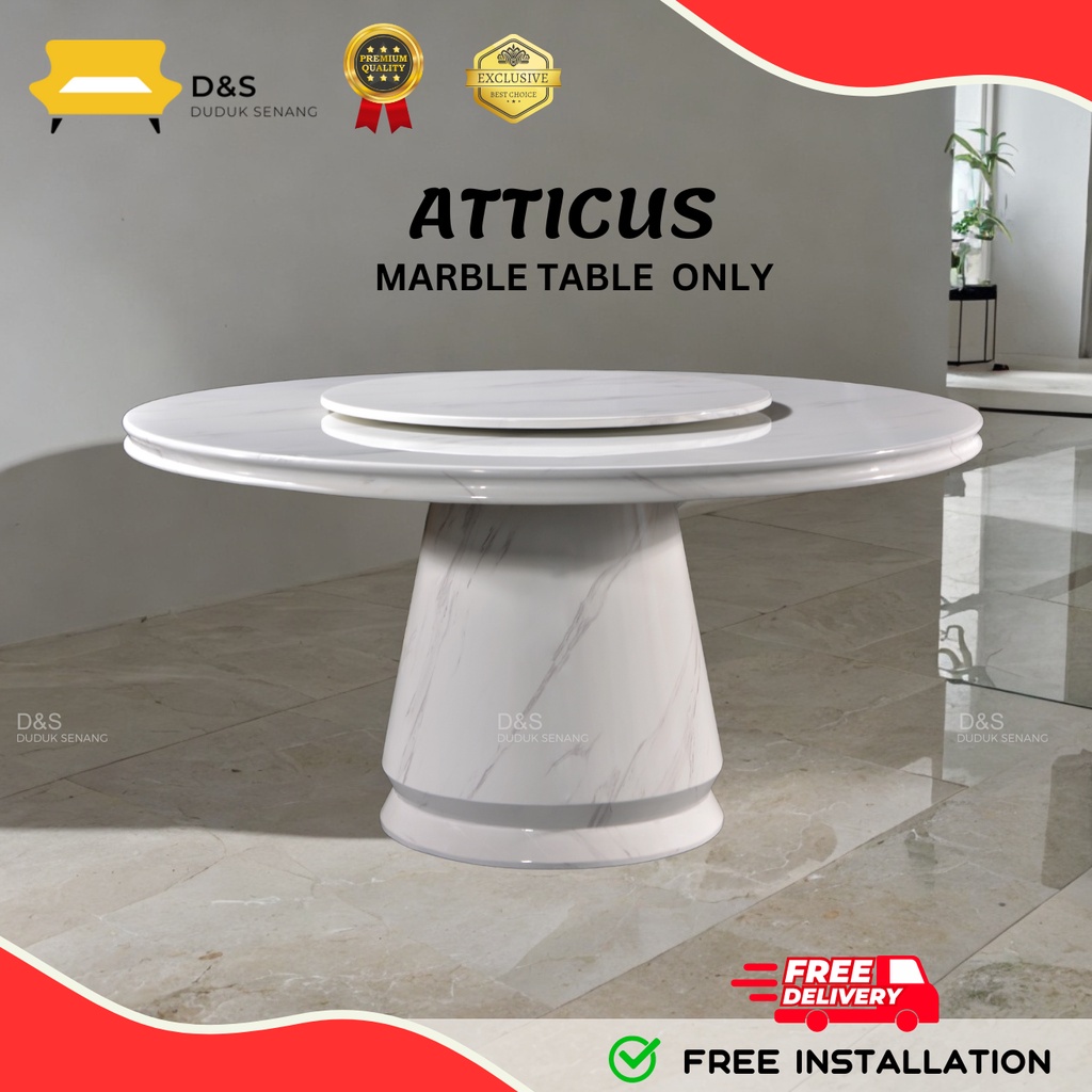 ATTICUS Marble Table Only / Meja Marbel Sahaja (FREE REVOLVING TOP) | Shopee Malaysia