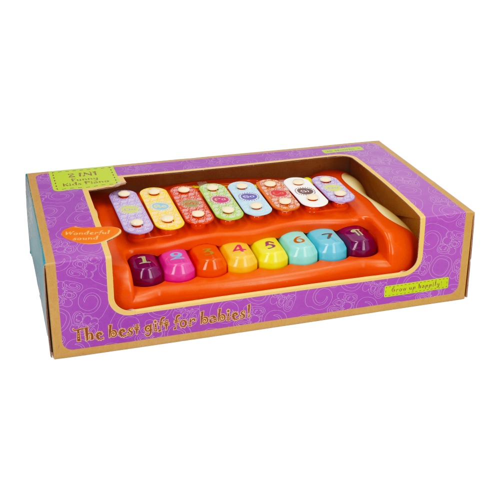 2-in-1 Funny Kids Piano: Piano and Knocking Piano Combo with Built-in ...