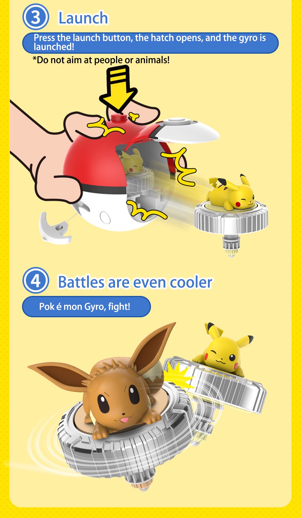 EASY WEARHOUSE Pokemon Rotary Gyro Launcher Beyblade Spinning Top Toys ...