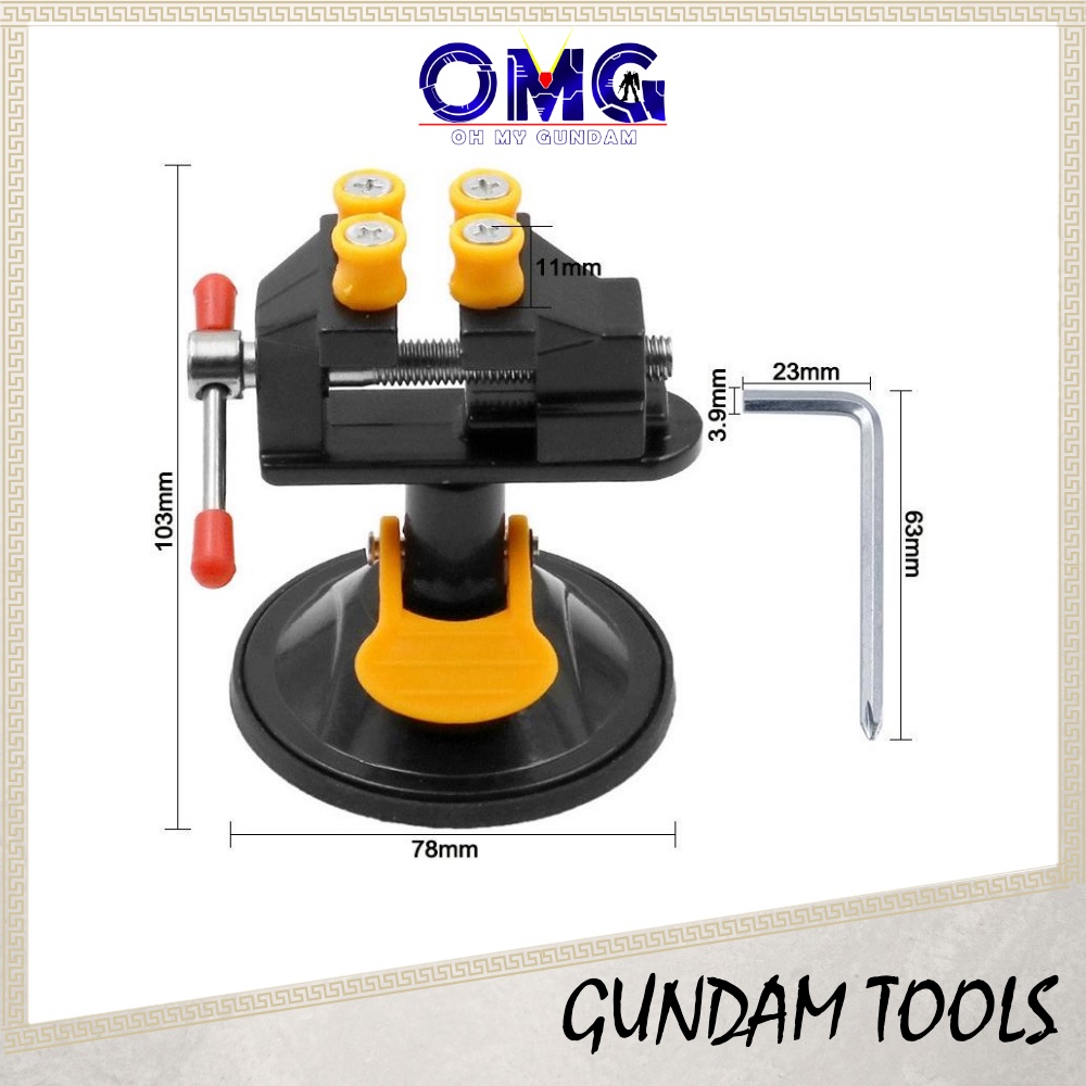 Tool Mini Table Vise with Suction Base (360 degrees rotation) Mini Vise ...
