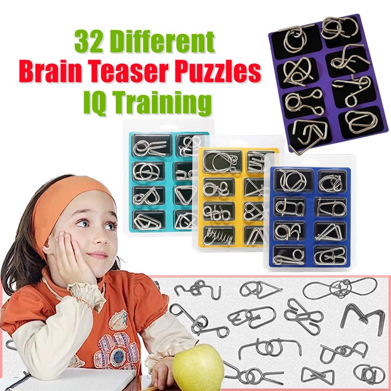 🔥24H🔥Brain Teasers IQ Puzzles Educational Toys 32 Different Lock And ...