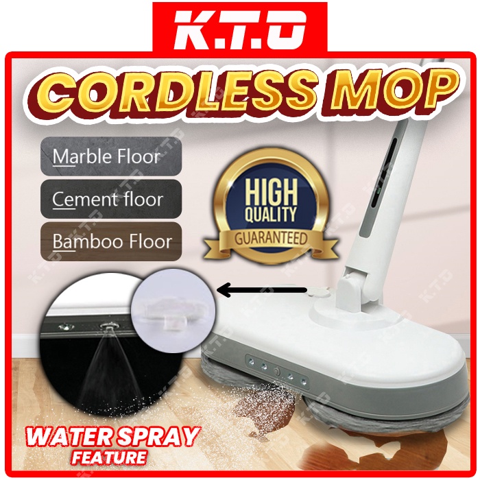 2 In 1 Cordless Electric Floor Spray Mop Cleaner Rechargeable Handpush ...