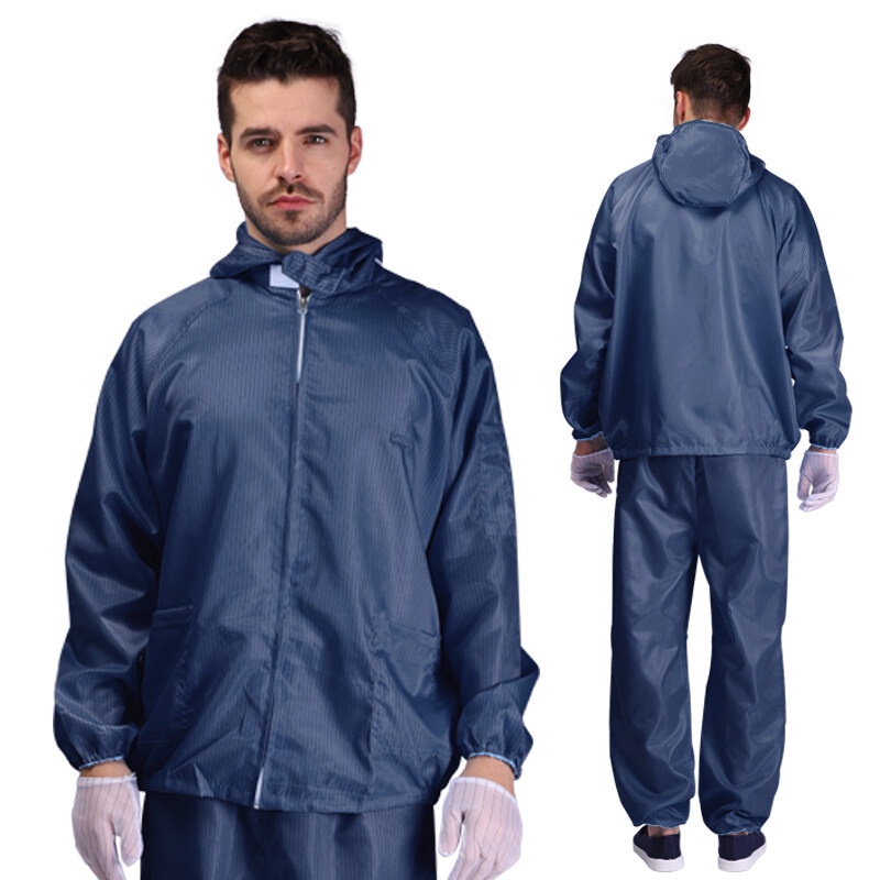 ESD PPE Jumpsuit Washable Reusable Anti Static Coverall Cleanroom Cloth ...