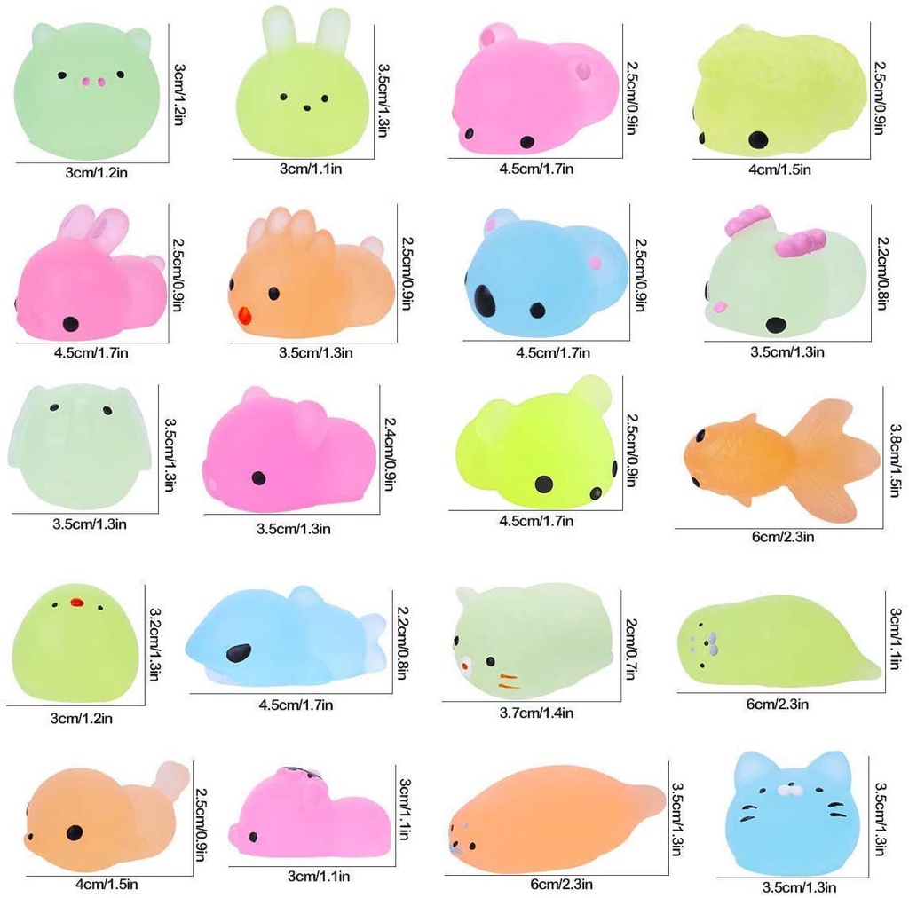 20 Pcs Mochi Squishies Toys Mini Squishies for Unicorn Kawaii Squishies ...