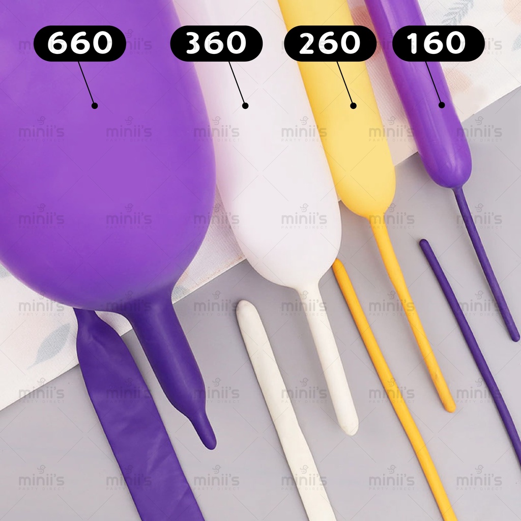 MINIIS PARTY 10pcs Long Balloon 260 Balloon Long Ballon Panjang Twist ...