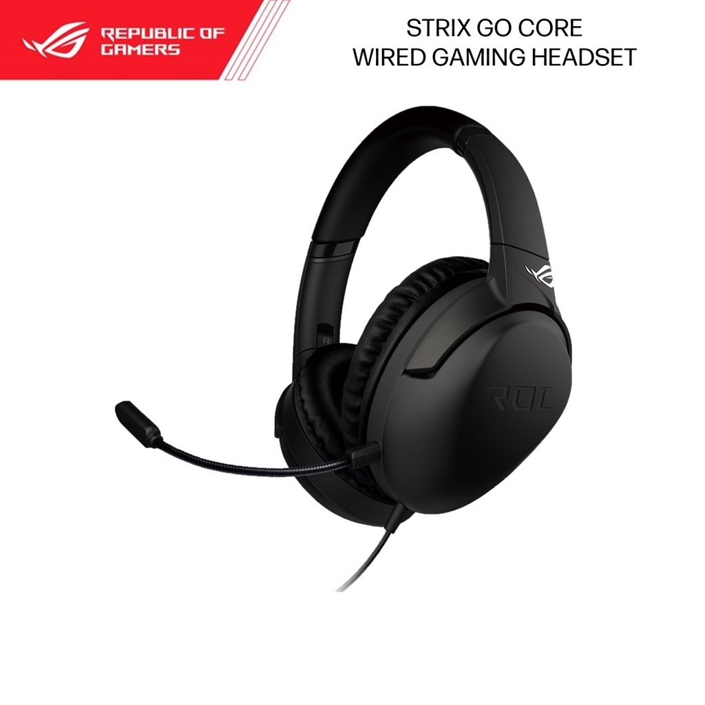 Asus ROG Strix Go Core Wired Gaming Headset - Black (3.5mm Jack/Hi-Res ...