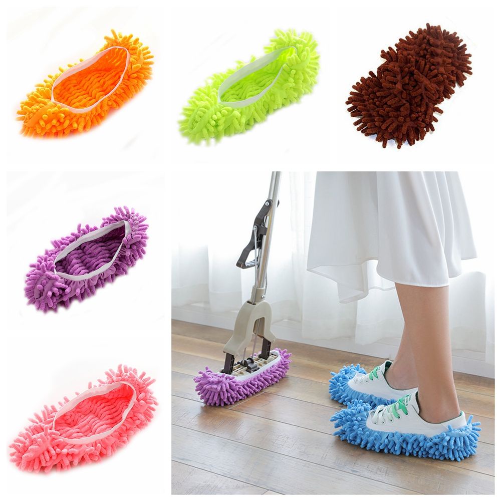 Cleaning Shoe Cover Mop Microfiber Floor Cleaning Dust Mop Slippers ...