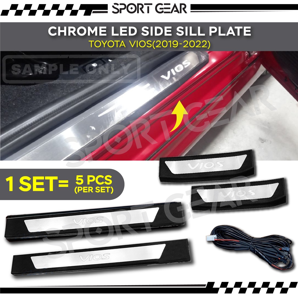 Car LED Door Side Sill Step Plates Toyota Vios 2019 - 2022 | Shopee ...