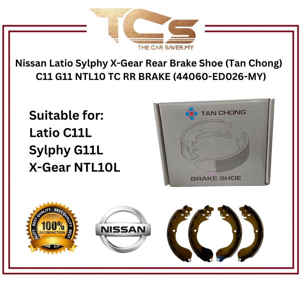 Tan Chong/ Autoplus Nissan Latio Sylphy X-Gear Rear Brake Shoe C11 G11 NTL10 TC RR BRAKE (44060 ...