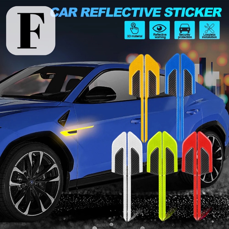 2Pcs Auto Universal Reflective Warning Strip Bumper Reflector Tape Car ...