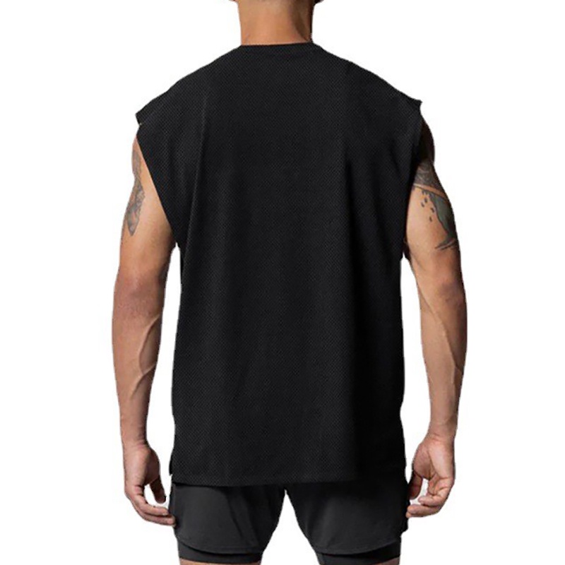 Mesh Gym Mens Workout Muscle Stringer Clothing Open Side Bodybuilding ...