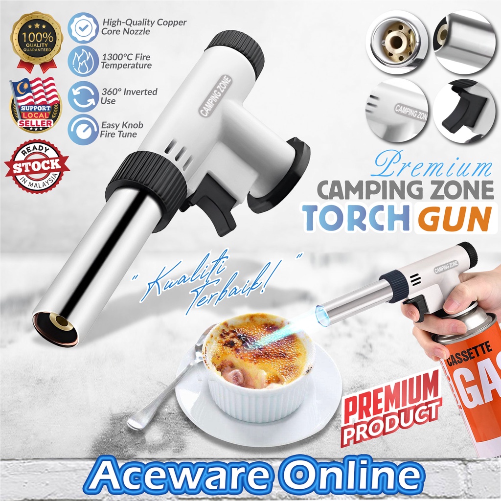 CAMPING ZONE PREMIUM Torch Gun Flame Welding Flamethrower Gas Fire ...