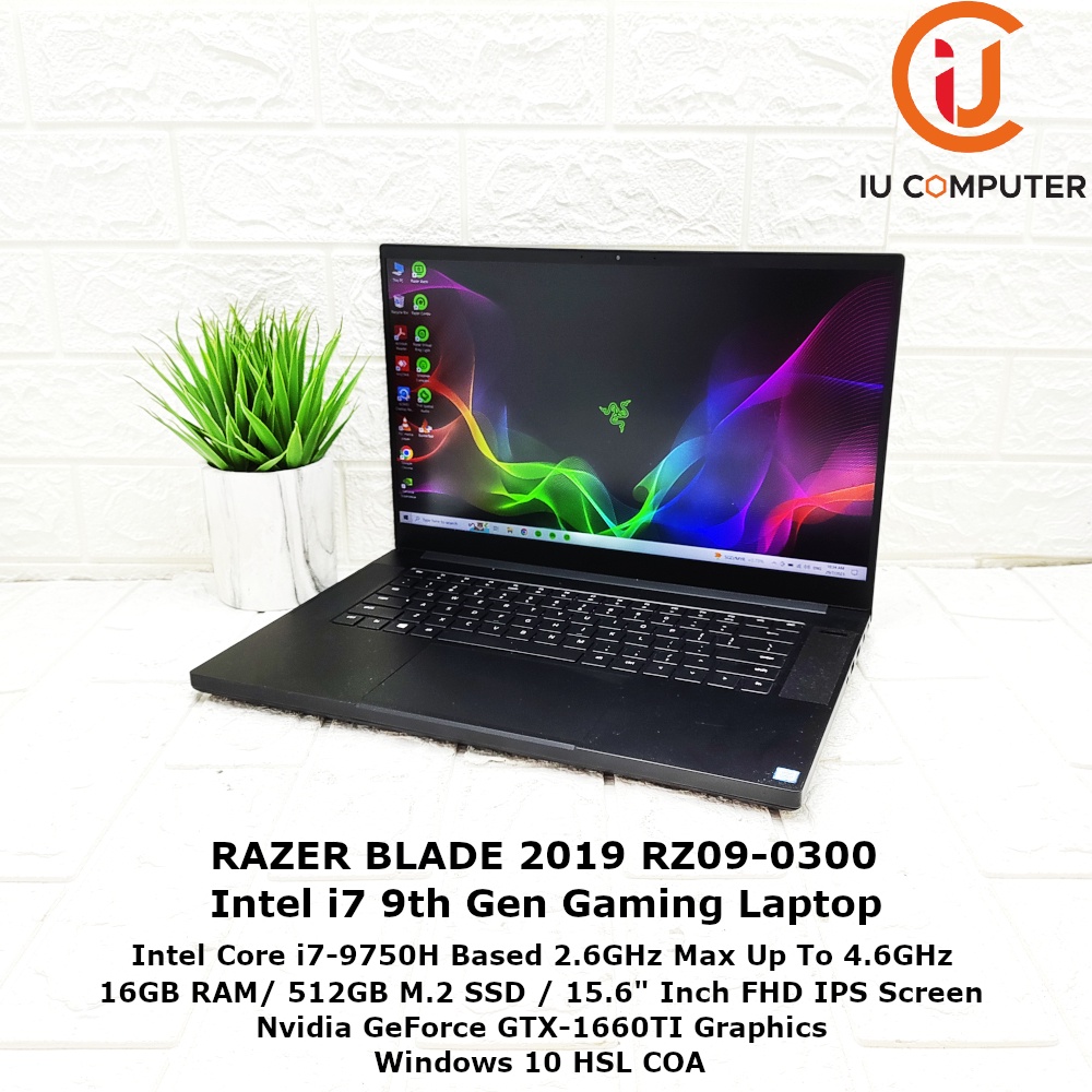 RAZER BLADE 15 MID 2019 RZ09-0300 INTEL CORE I7-9750H 16GB RAM 512GB M ...
