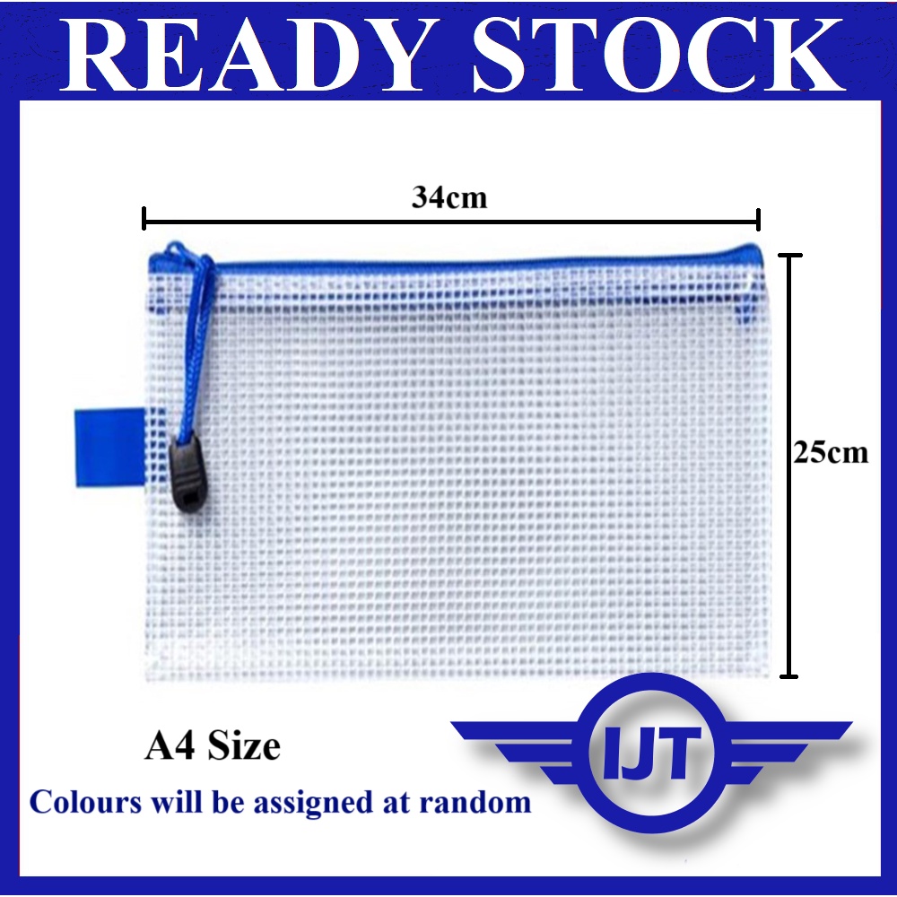 Netting Zip Bag Transparent / Document Bag A4 Size | Shopee Malaysia