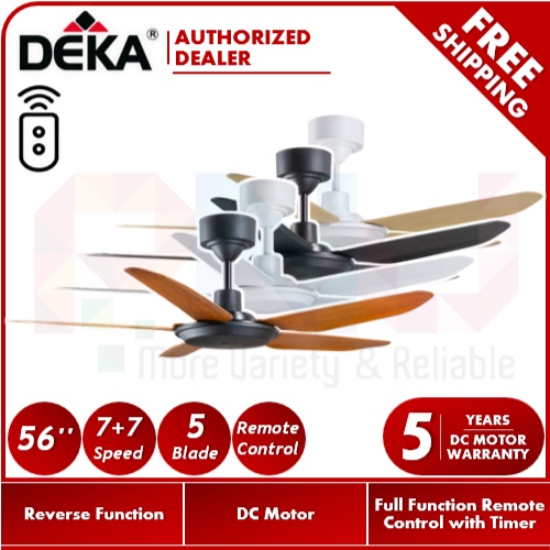 【FREE SHIPPING】DEKA 14 Speed | 5 Blades | 56 Inch DC Motor Remote ...