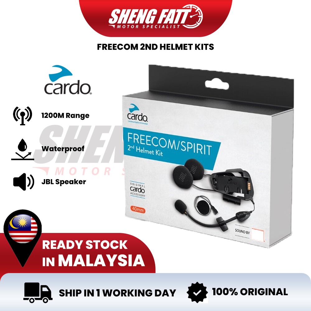 CARDO Freecom / Spirit Line 2nd Helmet Kit with JBL Second Helmet Kit Intercom Helmet For ...