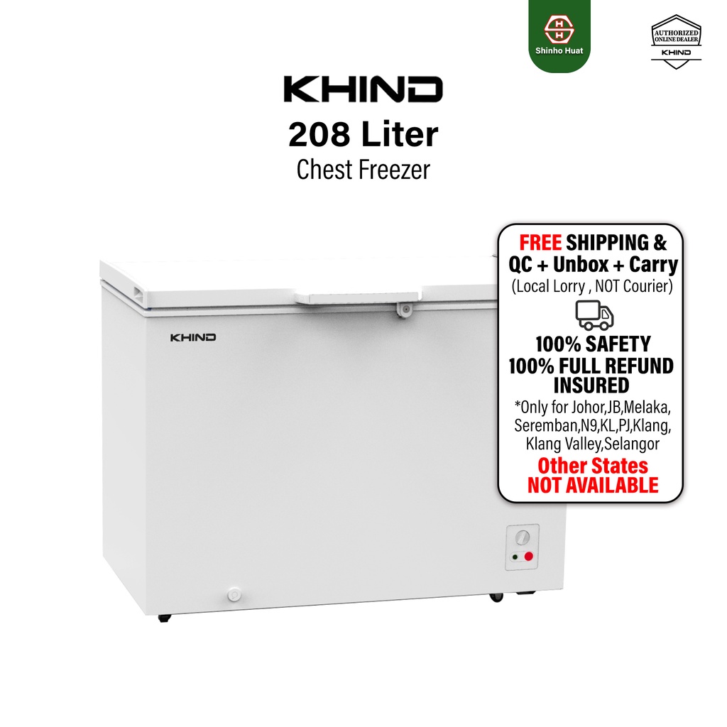 [Seller Lorry Free Shipping] Khind FZ208 Chest Freezer 208L White ...