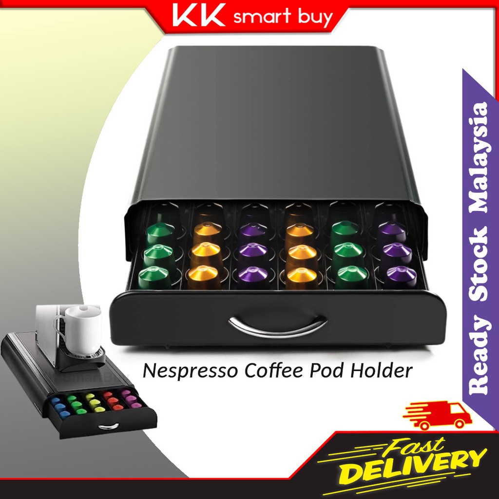 60 Nespresso Pod Coffee Capsule Holder Dispenser Stand Drawer Storage ...
