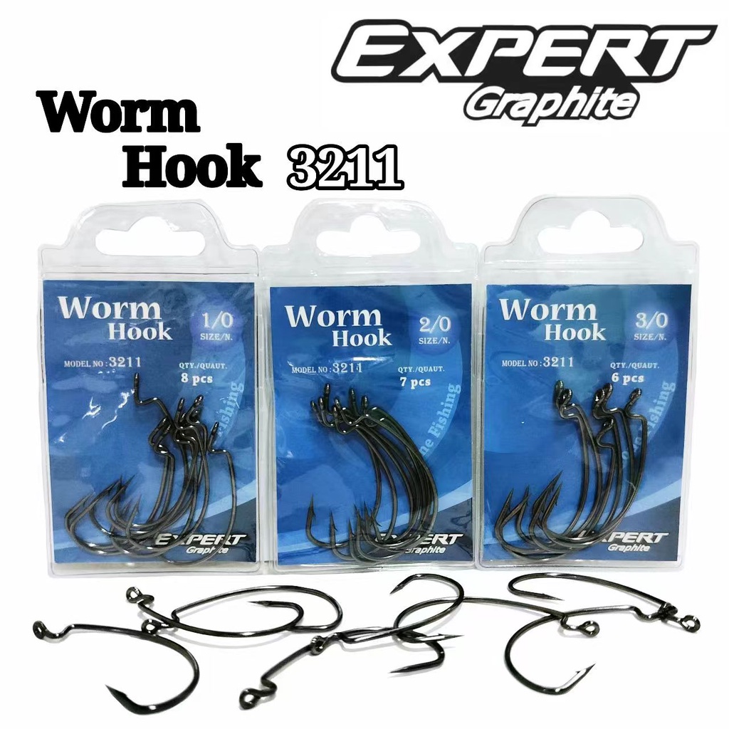 EXPERT GRAPHITE WORM HOOK (3211) | Shopee Malaysia