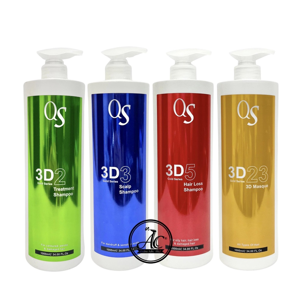 QS 3D Gold Series Shampoo / Masque 1000ml Hair Shampoo Conditioner QS2 ...
