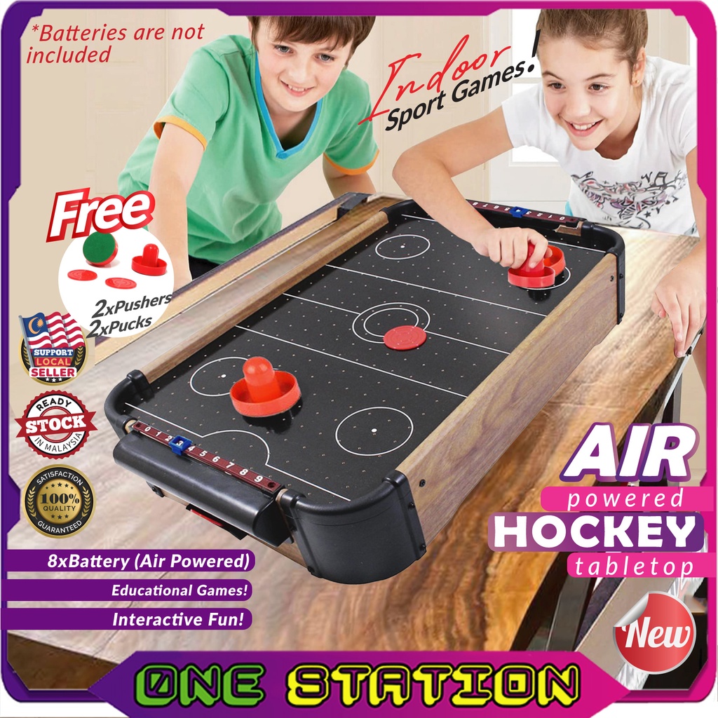 Black Air Hockey Tabletop Indoor Outdoor Sport Ice Hockey Wooden Table ...