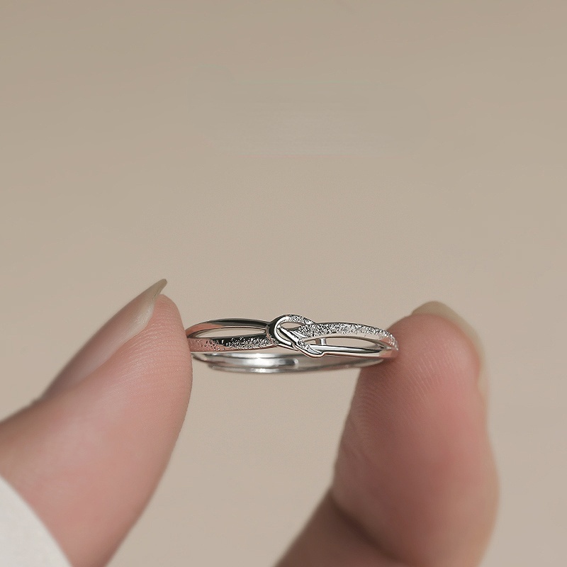 925 Silver Lover Knot Ring Female High Fashion Simple Ring Accessories Gift | Shopee Malaysia