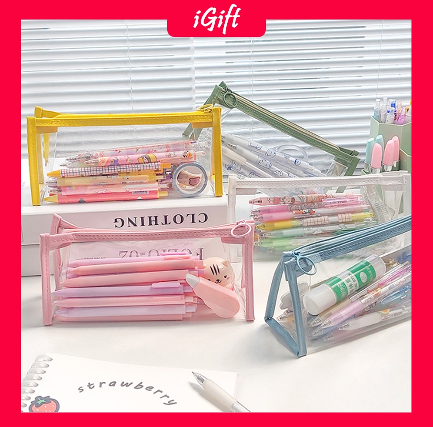 Clear Pencil Case Zip (PVC Clear) | Shopee Malaysia