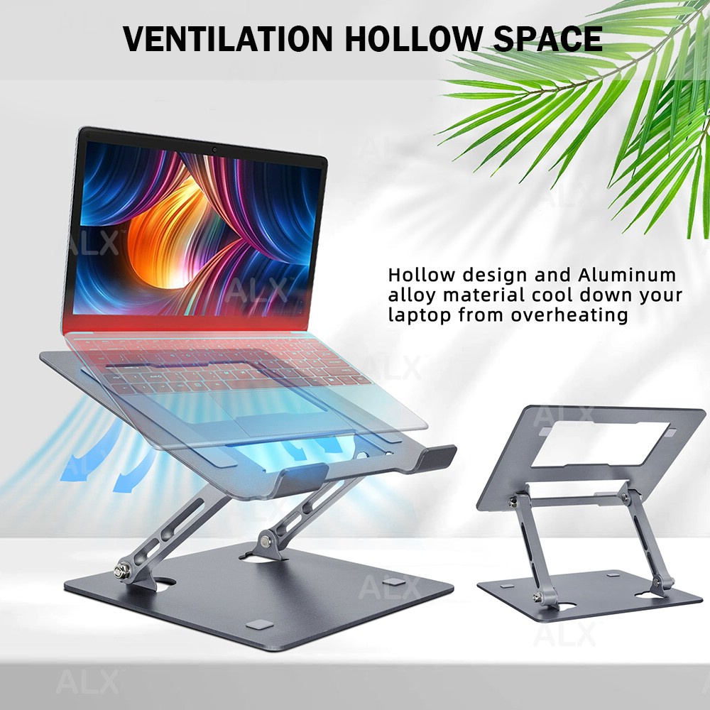 ALX Steel Alloy Laptop Stand Foldable Laptop Stand Adjustable Height ...