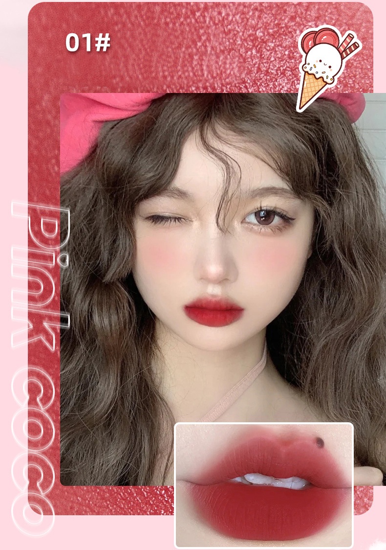 PinkCoco 6 Color Matte Mist Face Velvet Smudge-Proof Lipstick for A ...