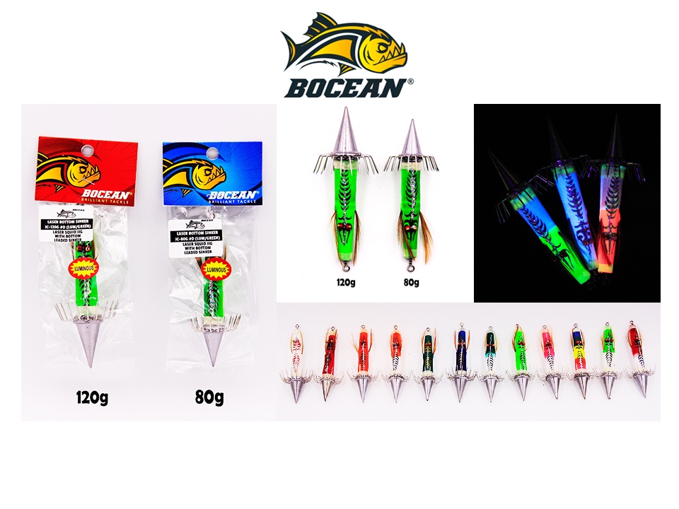 BOCEAN LASER Bottom Sinker Squid Jig Mata Candat Twist Sotong Gewang ...