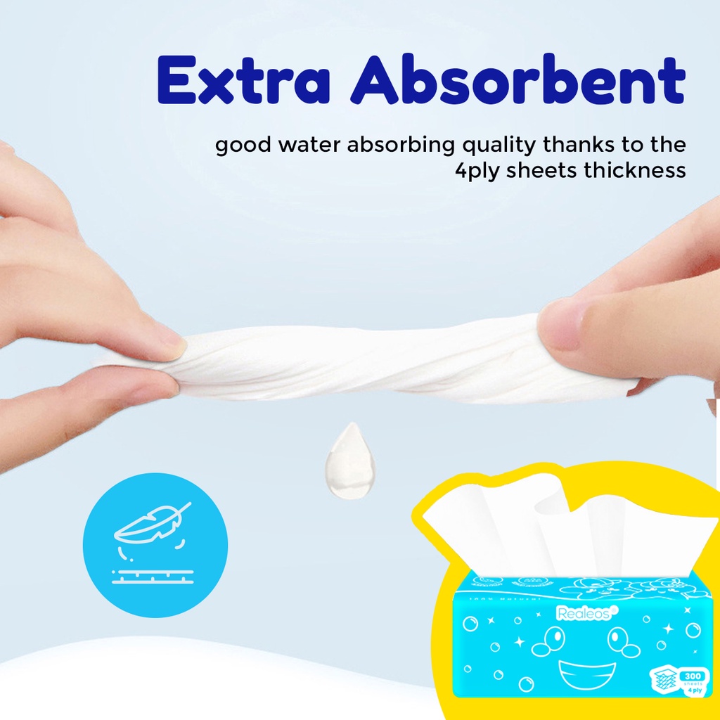 VIRAL Realeos 4ply Bamboo Tissue Paper Virgin Pulp Soft Facial Tisu ...