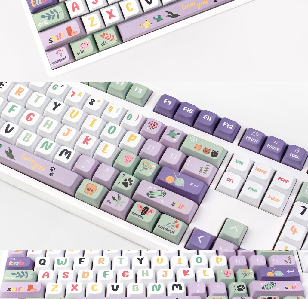 2024 New Arrival! five-sided Dye sublimation keycap dream purple ...