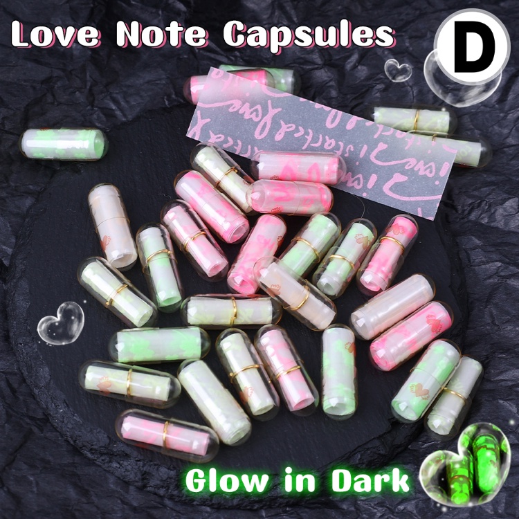 100PCS Message Capsules with Tiny Scroll Cute Smiley Love Letters Pills ...