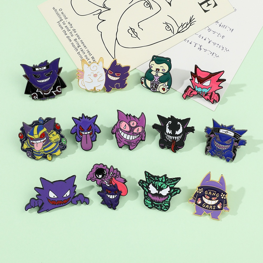 Kawaii Game Anime Gengar Enamel Pin Cartoon Gengar Brooch Metal Badges ...