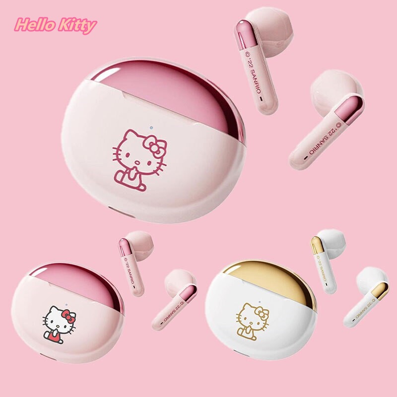 Hello Kitty Wireless Earphone Kawaii Cartoon Sanrio Kt Cat 5.3 Wireless ...